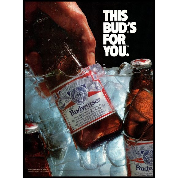 Anheuser Busch | Art | 985 Budweiser This Buds For You Vintage Print Ad ...